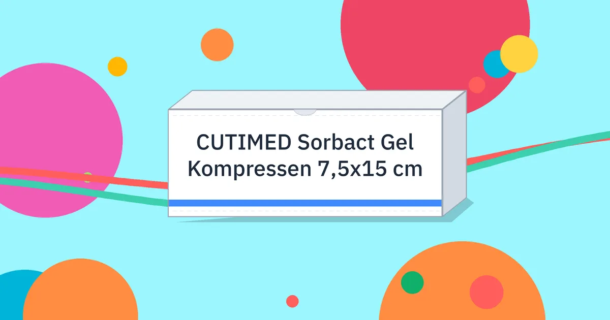 Symbolbild: Packung mit der Aufschrift CUTIMED Sorbact Gel Kompressen 7,5x15 cm (PZN 20174564) – Verfügbarkeit und Bezug in Apotheken in Frankfurt am Main