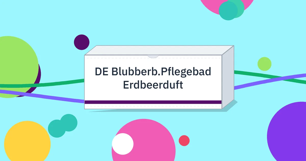 Symbolbild: Packung mit der Aufschrift DE Blubberb.Pflegebad Erdbeerduft (PZN 17266995) – Verfügbarkeit und Bezug in Apotheken in Frankfurt am Main