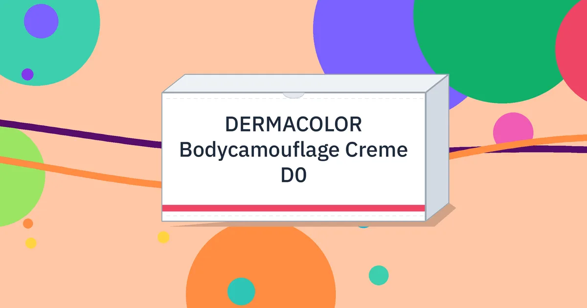 Symbolbild: Packung mit der Aufschrift DERMACOLOR Bodycamouflage Creme D0 (PZN 15818019) – Verfügbarkeit und Bezug in Apotheken in Frankfurt am Main