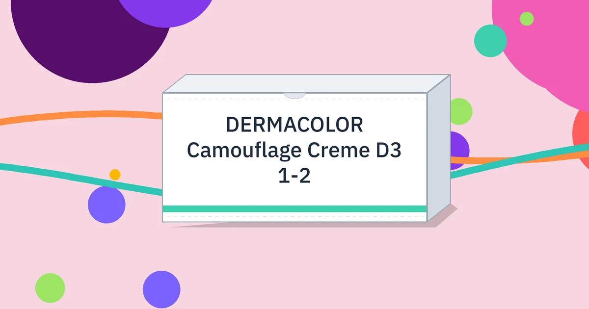 Symbolbild: Packung mit der Aufschrift DERMACOLOR Camouflage Creme D3 1-2 (PZN 15818841) – Verfügbarkeit und Bezug in Apotheken in Frankfurt am Main