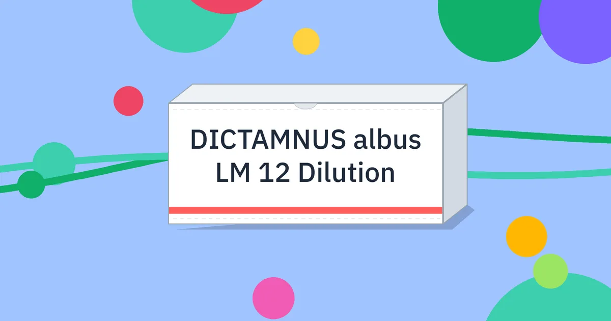 Symbolbild: Packung mit der Aufschrift DICTAMNUS albus LM 12 Dilution (PZN 13464698) – Verfügbarkeit und Bezug in Apotheken in Frankfurt am Main