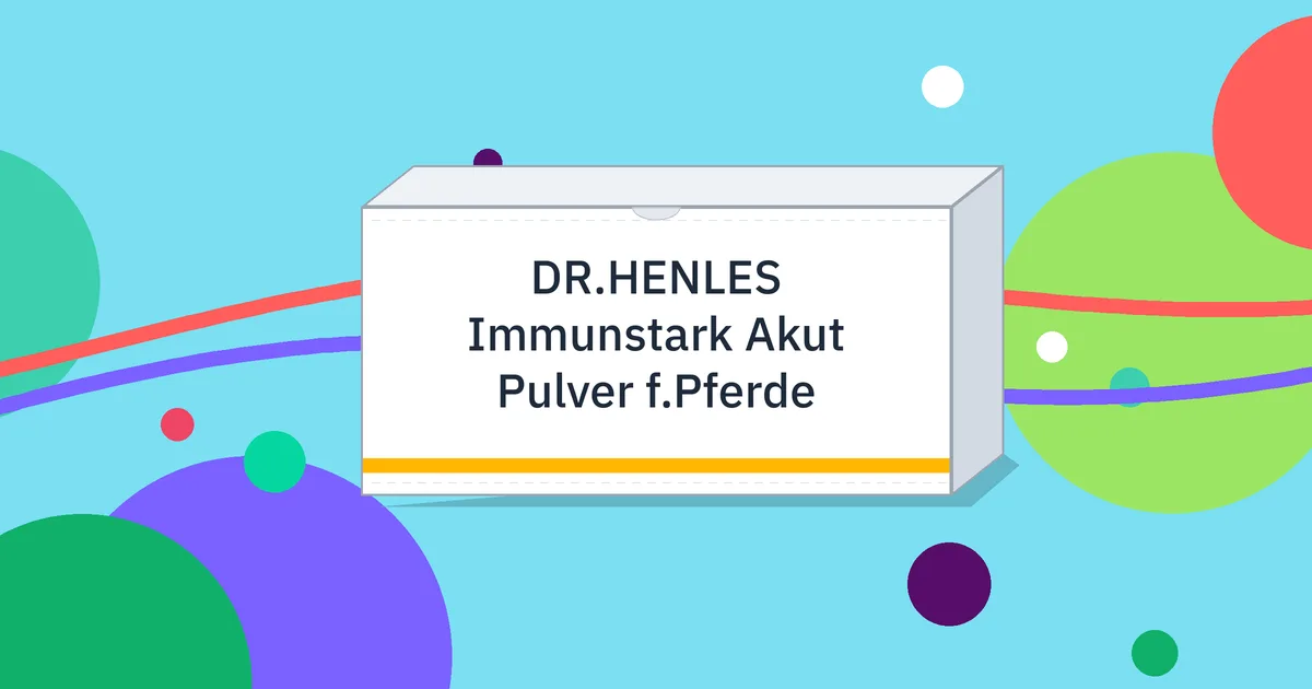 Symbolbild: Packung mit der Aufschrift DR.HENLES Immunstark Akut Pulver f.Pferde (PZN 16038163) – Verfügbarkeit und Bezug in Apotheken in Frankfurt am Main