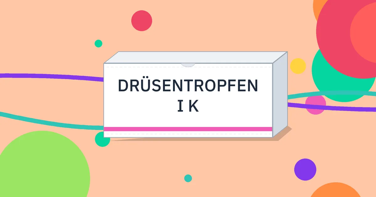 Symbolbild: Packung mit der Aufschrift DRÜSENTROPFEN I K (PZN 06159517) – Verfügbarkeit und Bezug in Apotheken in Frankfurt am Main