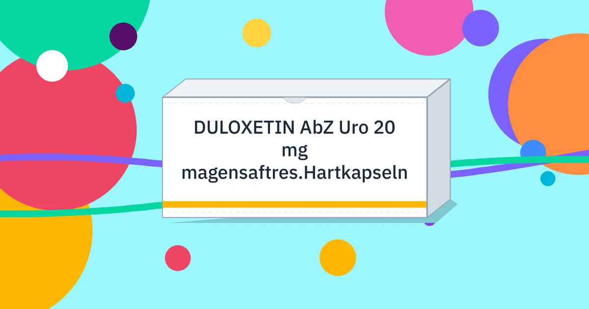 Symbolbild: Packung mit der Aufschrift DULOXETIN AbZ Uro 20 mg magensaftres.Hartkapseln (PZN 10525382) – Verfügbarkeit und Bezug in Apotheken in Frankfurt am Main