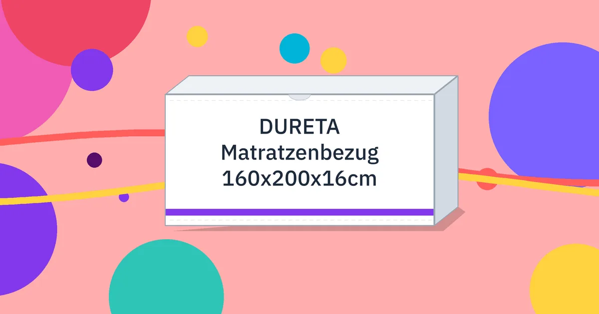 Symbolbild: Packung mit der Aufschrift DURETA Matratzenbezug 160x200x16cm (PZN 01855778) – Verfügbarkeit und Bezug in Apotheken in Frankfurt am Main
