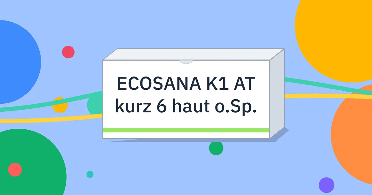 Symbolbild: Packung mit der Aufschrift ECOSANA K1 AT kurz 6 haut o.Sp. (PZN 04732272) – Verfügbarkeit und Bezug in Apotheken in Frankfurt am Main