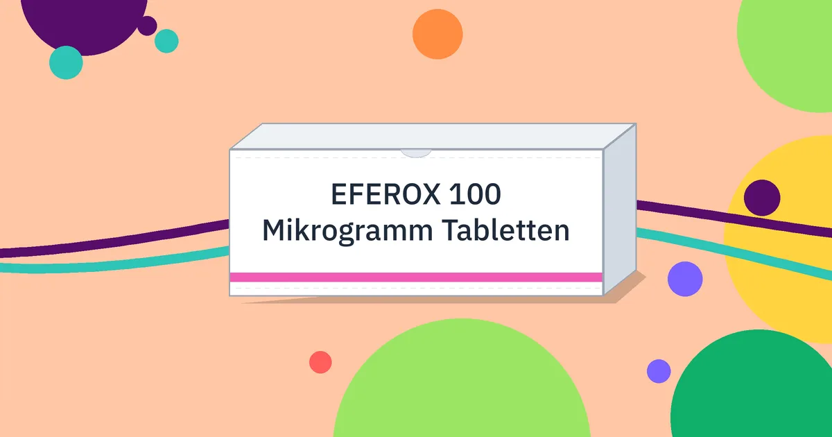 Symbolbild: Packung mit der Aufschrift EFEROX 100 Mikrogramm Tabletten (PZN 04315120) – Verfügbarkeit und Bezug in Apotheken in Frankfurt am Main