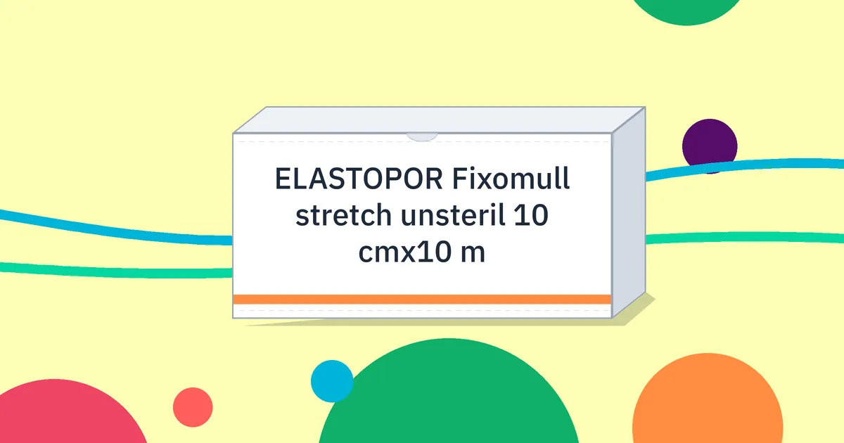 Symbolbild: Packung mit der Aufschrift ELASTOPOR Fixomull stretch unsteril 10 cmx10 m (PZN 19388834) – Verfügbarkeit und Bezug in Apotheken in Frankfurt am Main