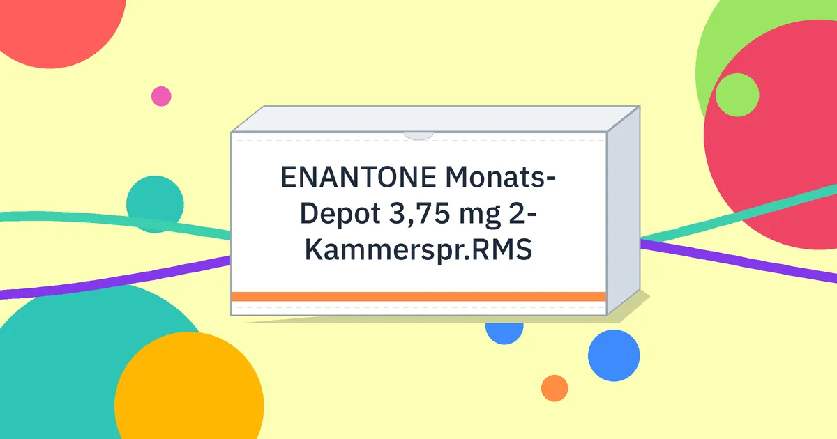 Symbolbild: Packung mit der Aufschrift ENANTONE Monats-Depot 3,75 mg 2-Kammerspr.RMS (PZN 03891927) – Verfügbarkeit und Bezug in Apotheken in Frankfurt am Main