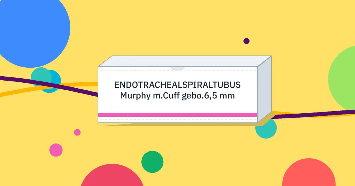 Symbolbild: Packung mit der Aufschrift ENDOTRACHEALSPIRALTUBUS Murphy m.Cuff gebo.6,5 mm (PZN 01295753) – Verfügbarkeit und Bezug in Apotheken in Frankfurt am Main