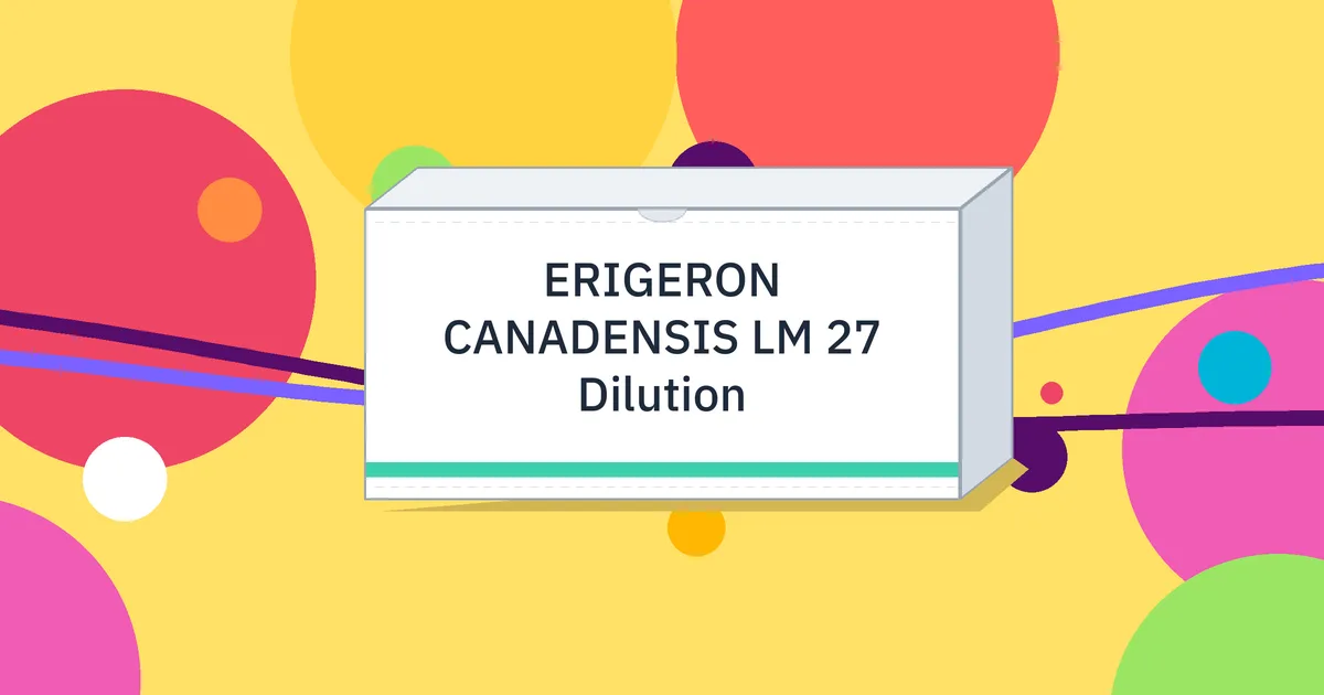 Symbolbild: Packung mit der Aufschrift ERIGERON CANADENSIS LM 27 Dilution (PZN 13478306) – Verfügbarkeit und Bezug in Apotheken in Frankfurt am Main