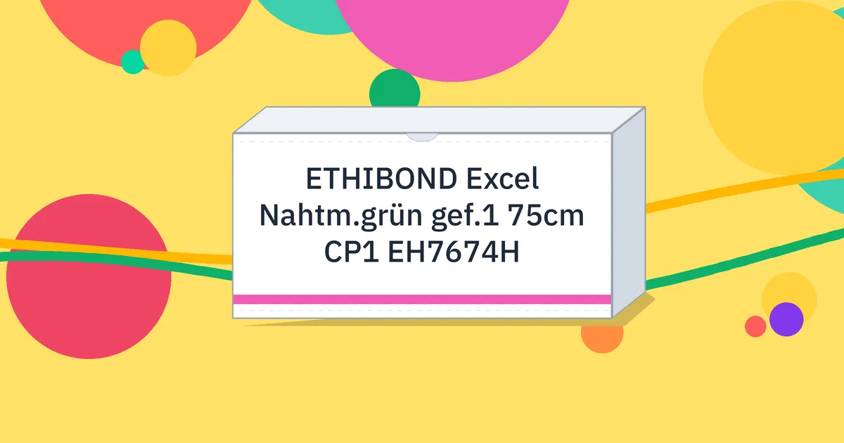 Symbolbild: Packung mit der Aufschrift ETHIBOND Excel Nahtm.grün gef.1 75cm CP1 EH7674H (PZN 19764421) – Verfügbarkeit und Bezug in Apotheken in Frankfurt am Main