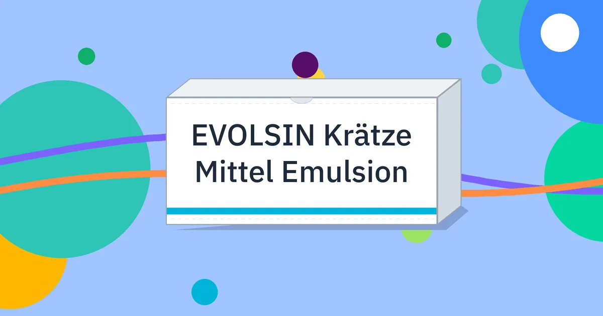 Symbolbild: Packung mit der Aufschrift EVOLSIN Krätze Mittel Emulsion (PZN 18758128) – Verfügbarkeit und Bezug in Apotheken in Frankfurt am Main