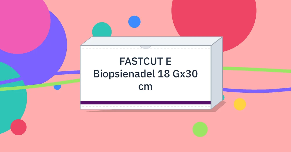 Symbolbild: Packung mit der Aufschrift FASTCUT E Biopsienadel 18 Gx30 cm (PZN 16922581) – Verfügbarkeit und Bezug in Apotheken in Frankfurt am Main