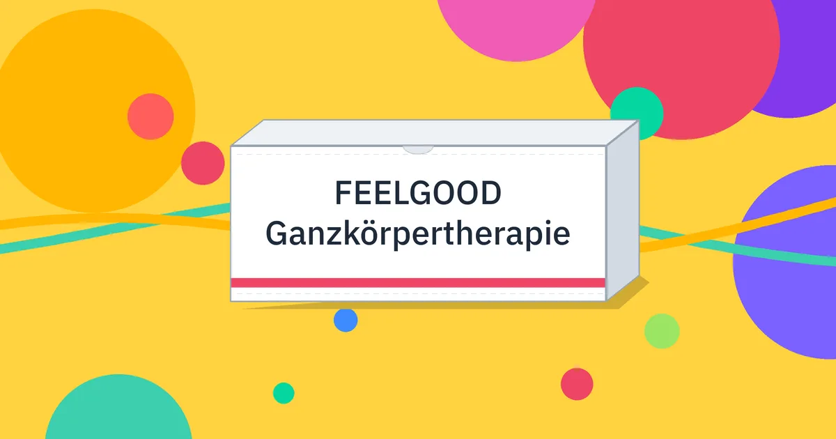 Symbolbild: Packung mit der Aufschrift FEELGOOD Ganzkörpertherapie (PZN 00163995) – Verfügbarkeit und Bezug in Apotheken in Frankfurt am Main
