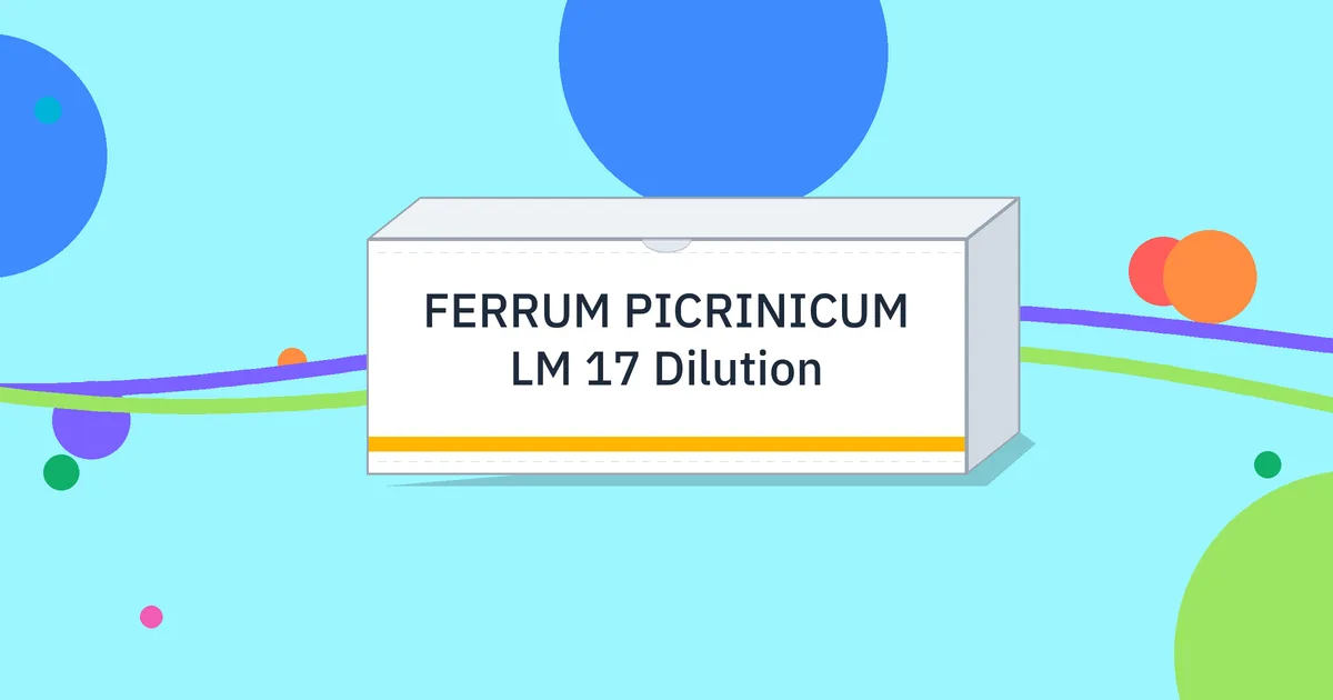 Symbolbild: Packung mit der Aufschrift FERRUM PICRINICUM LM 17 Dilution (PZN 12852607) – Verfügbarkeit und Bezug in Apotheken in Frankfurt am Main
