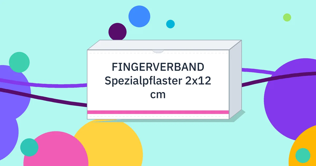 Symbolbild: Packung mit der Aufschrift FINGERVERBAND Spezialpflaster 2x12 cm (PZN 07393066) – Verfügbarkeit und Bezug in Apotheken in Frankfurt am Main