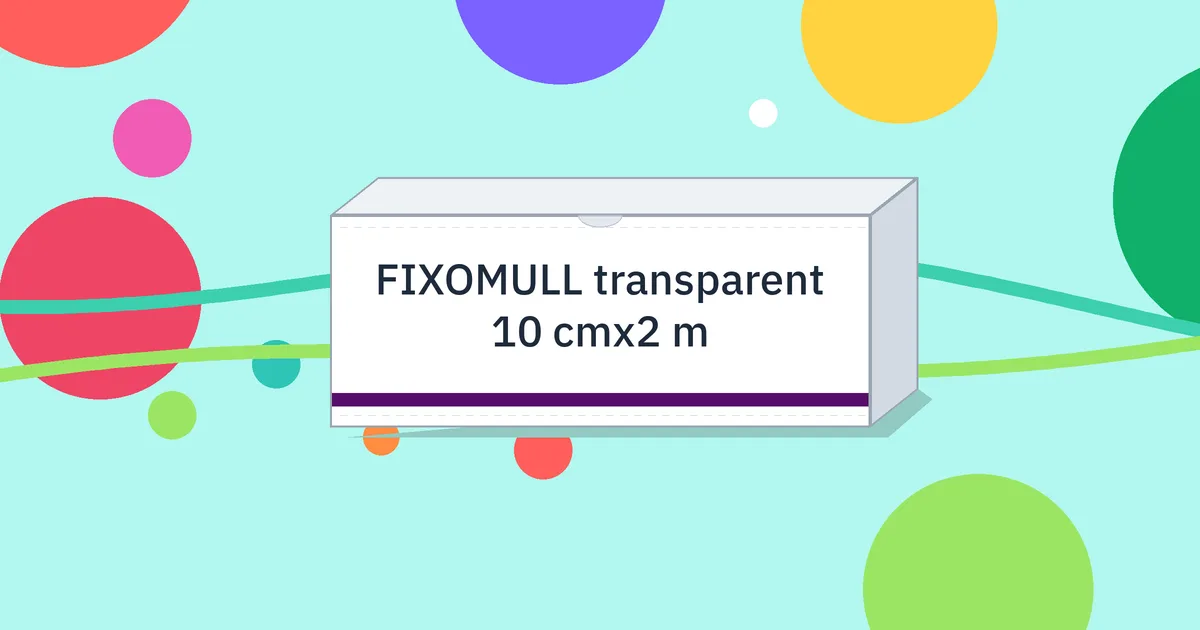 Symbolbild: Packung mit der Aufschrift FIXOMULL transparent 10 cmx2 m (PZN 20519626) – Verfügbarkeit und Bezug in Apotheken in Frankfurt am Main