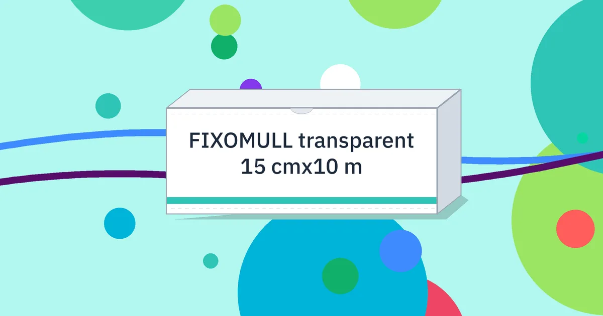 Symbolbild: Packung mit der Aufschrift FIXOMULL transparent 15 cmx10 m (PZN 18297779) – Verfügbarkeit und Bezug in Apotheken in Frankfurt am Main