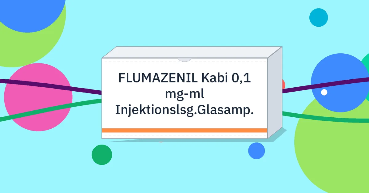 Symbolbild: Packung mit der Aufschrift FLUMAZENIL Kabi 0,1 mg-ml Injektionslsg.Glasamp. (PZN 04952370) – Verfügbarkeit und Bezug in Apotheken in Frankfurt am Main