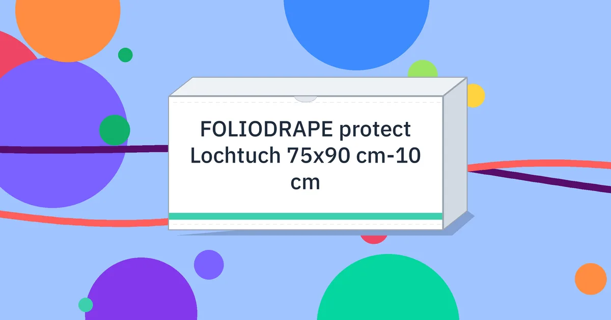 Symbolbild: Packung mit der Aufschrift FOLIODRAPE protect Lochtuch 75x90 cm-10 cm (PZN 19064669) – Verfügbarkeit und Bezug in Apotheken in Frankfurt am Main