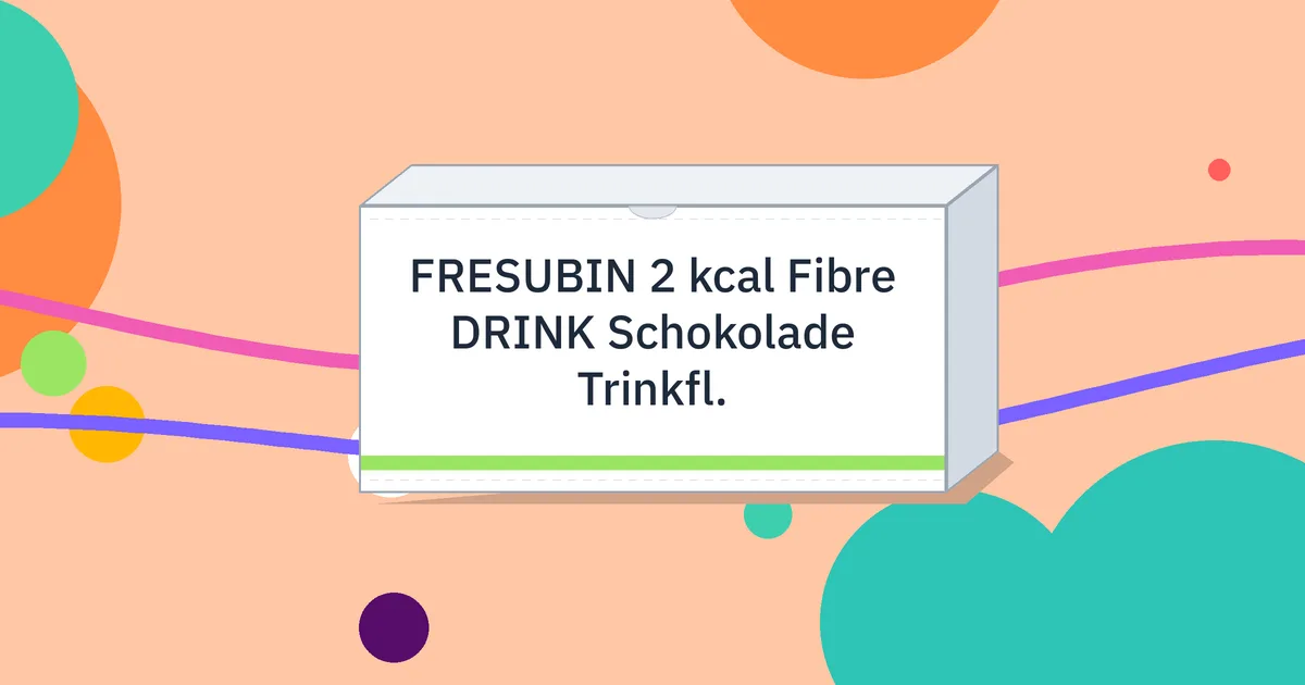 Symbolbild: Packung mit der Aufschrift FRESUBIN 2 kcal Fibre DRINK Schokolade Trinkfl. (PZN 20191918) – Verfügbarkeit und Bezug in Apotheken in Frankfurt am Main