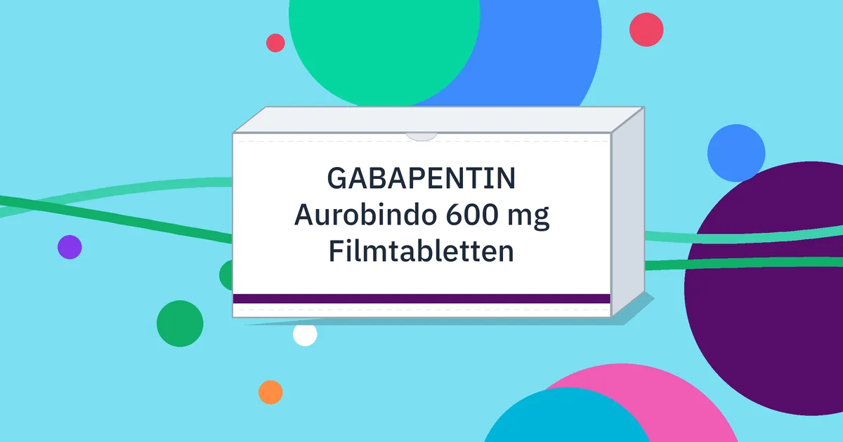 Symbolbild: Packung mit der Aufschrift GABAPENTIN Aurobindo 600 mg Filmtabletten (PZN 09478418) – Verfügbarkeit und Bezug in Apotheken in Frankfurt am Main