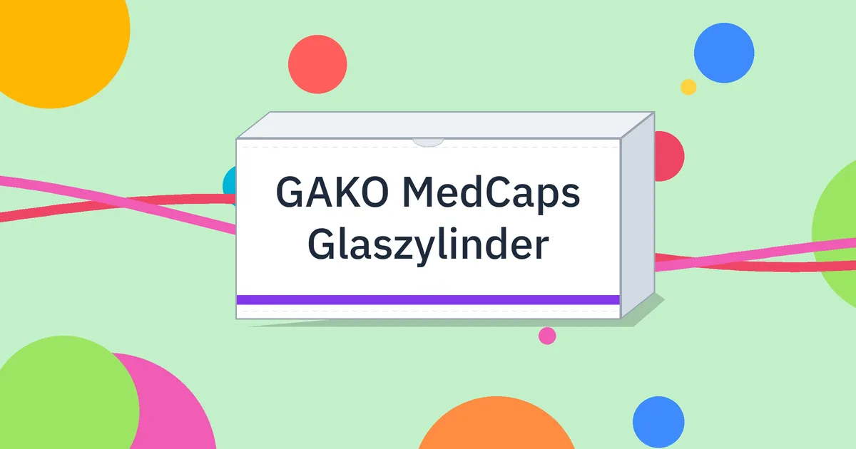 Symbolbild: Packung mit der Aufschrift GAKO MedCaps Glaszylinder (PZN 19729488) – Verfügbarkeit und Bezug in Apotheken in Frankfurt am Main