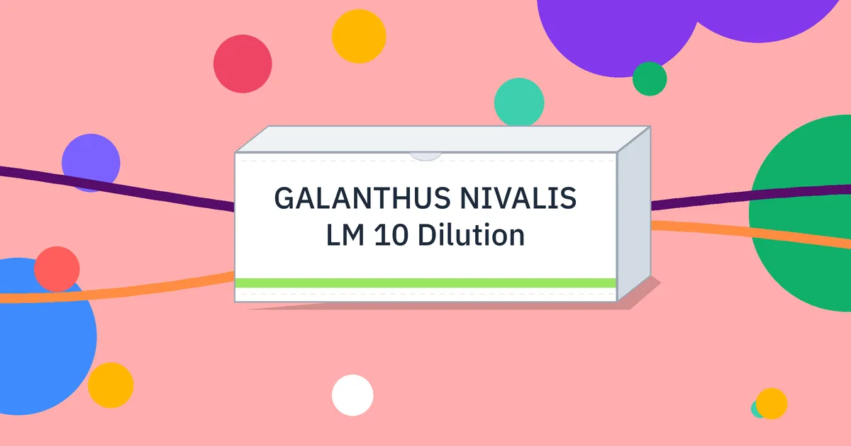 Symbolbild: Packung mit der Aufschrift GALANTHUS NIVALIS LM 10 Dilution (PZN 13494794) – Verfügbarkeit und Bezug in Apotheken in Frankfurt am Main