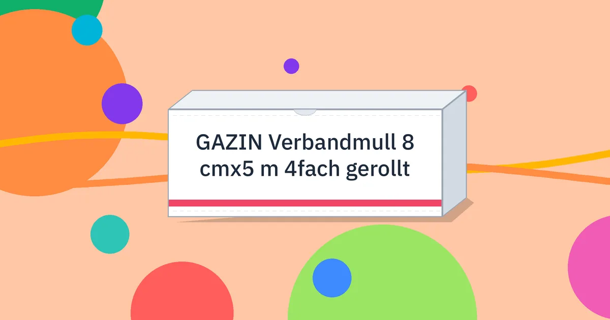 Symbolbild: Packung mit der Aufschrift GAZIN Verbandmull 8 cmx5 m 4fach gerollt (PZN 15998168) – Verfügbarkeit und Bezug in Apotheken in Frankfurt am Main