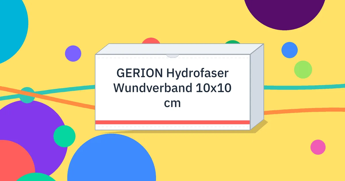 Symbolbild: Packung mit der Aufschrift GERION Hydrofaser Wundverband 10x10 cm (PZN 19247016) – Verfügbarkeit und Bezug in Apotheken in Frankfurt am Main