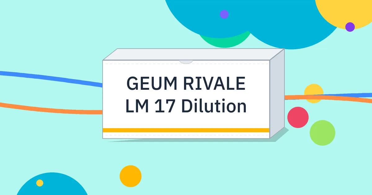 Symbolbild: Packung mit der Aufschrift GEUM RIVALE LM 17 Dilution (PZN 13542872) – Verfügbarkeit und Bezug in Apotheken in Frankfurt am Main