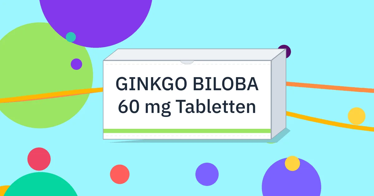 Symbolbild: Packung mit der Aufschrift GINKGO BILOBA 60 mg Tabletten (PZN 10063639) – Verfügbarkeit und Bezug in Apotheken in Frankfurt am Main