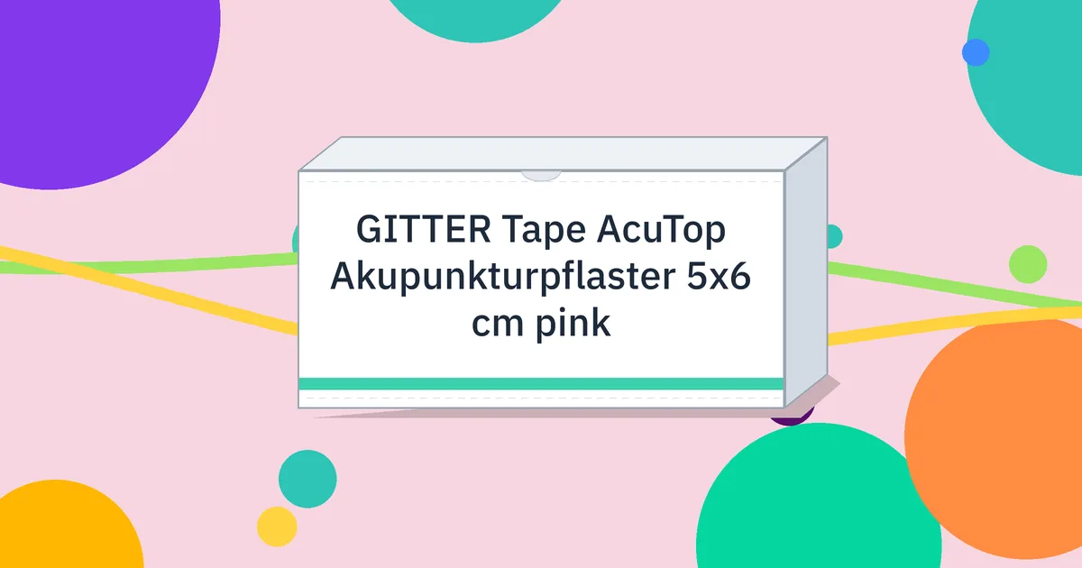 Symbolbild: Packung mit der Aufschrift GITTER Tape AcuTop Akupunkturpflaster 5x6 cm pink (PZN 12397178) – Verfügbarkeit und Bezug in Apotheken in Frankfurt am Main