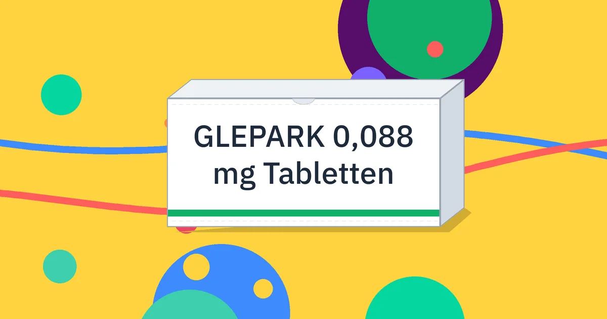 Symbolbild: Packung mit der Aufschrift GLEPARK 0,088 mg Tabletten (PZN 09098420) – Verfügbarkeit und Bezug in Apotheken in Frankfurt am Main