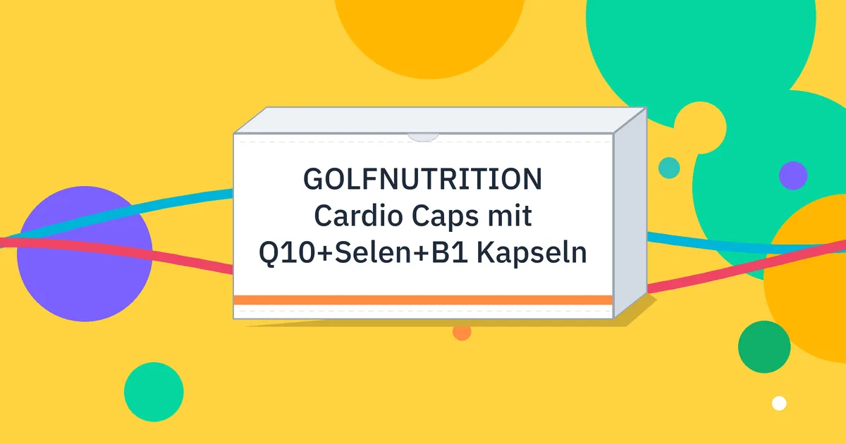 Symbolbild: Packung mit der Aufschrift GOLFNUTRITION Cardio Caps mit Q10+Selen+B1 Kapseln (PZN 15893943) – Verfügbarkeit und Bezug in Apotheken in Frankfurt am Main