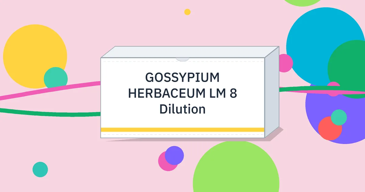 Symbolbild: Packung mit der Aufschrift GOSSYPIUM HERBACEUM LM 8 Dilution (PZN 13545540) – Verfügbarkeit und Bezug in Apotheken in Frankfurt am Main