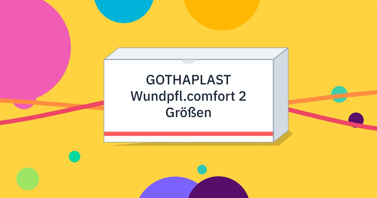 Symbolbild: Packung mit der Aufschrift GOTHAPLAST Wundpfl.comfort 2 Größen (PZN 01589762) – Verfügbarkeit und Bezug in Apotheken in Frankfurt am Main