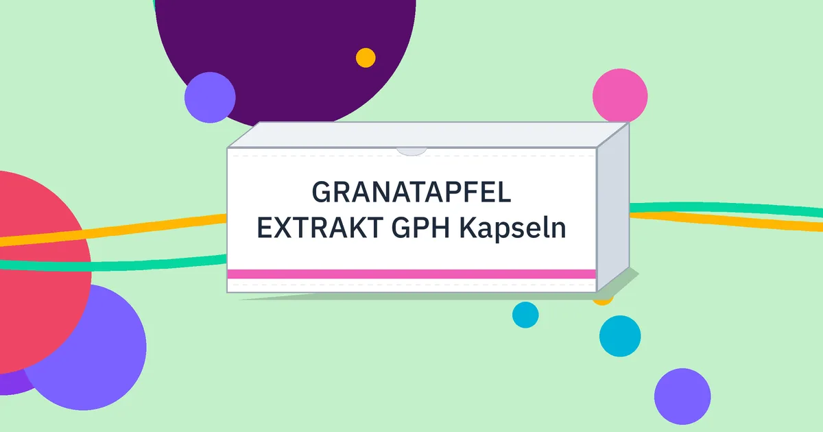 Symbolbild: Packung mit der Aufschrift GRANATAPFEL EXTRAKT GPH Kapseln (PZN 07604014) – Verfügbarkeit und Bezug in Apotheken in Frankfurt am Main