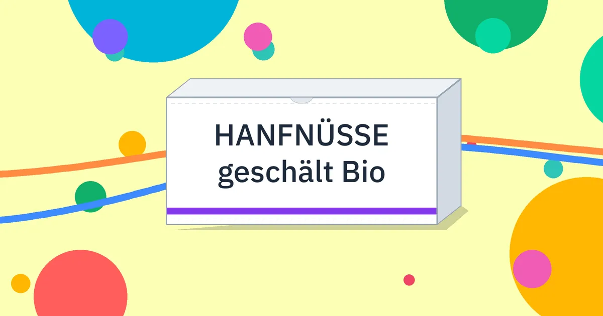 Symbolbild: Packung mit der Aufschrift HANFNÜSSE geschält Bio (PZN 12373781) – Verfügbarkeit und Bezug in Apotheken in Frankfurt am Main