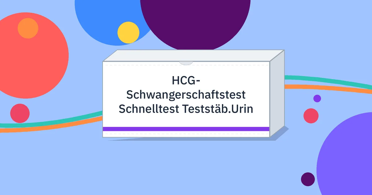 Symbolbild: Packung mit der Aufschrift HCG-Schwangerschaftstest Schnelltest Teststäb.Urin (PZN 19850600) – Verfügbarkeit und Bezug in Apotheken in Frankfurt am Main