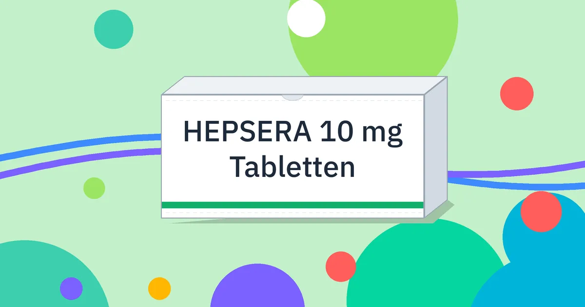 Symbolbild: Packung mit der Aufschrift HEPSERA 10 mg Tabletten (PZN 05007544) – Verfügbarkeit und Bezug in Apotheken in Frankfurt am Main