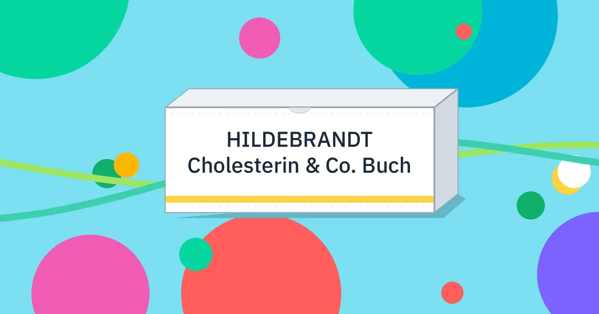 Symbolbild: Packung mit der Aufschrift HILDEBRANDT Cholesterin & Co. Buch (PZN 09068502) – Verfügbarkeit und Bezug in Apotheken in Frankfurt am Main