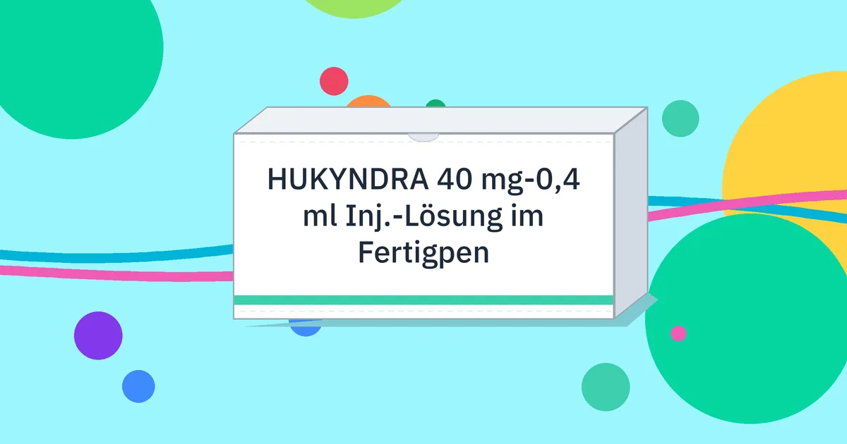 Symbolbild: Packung mit der Aufschrift HUKYNDRA 40 mg-0,4 ml Inj.-Lösung im Fertigpen (PZN 17554607) – Verfügbarkeit und Bezug in Apotheken in Frankfurt am Main