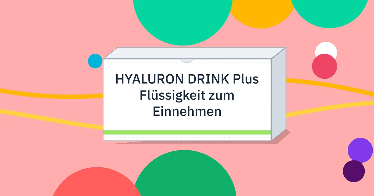 Symbolbild: Packung mit der Aufschrift HYALURON DRINK Plus Flüssigkeit zum Einnehmen (PZN 19894023) – Verfügbarkeit und Bezug in Apotheken in Frankfurt am Main