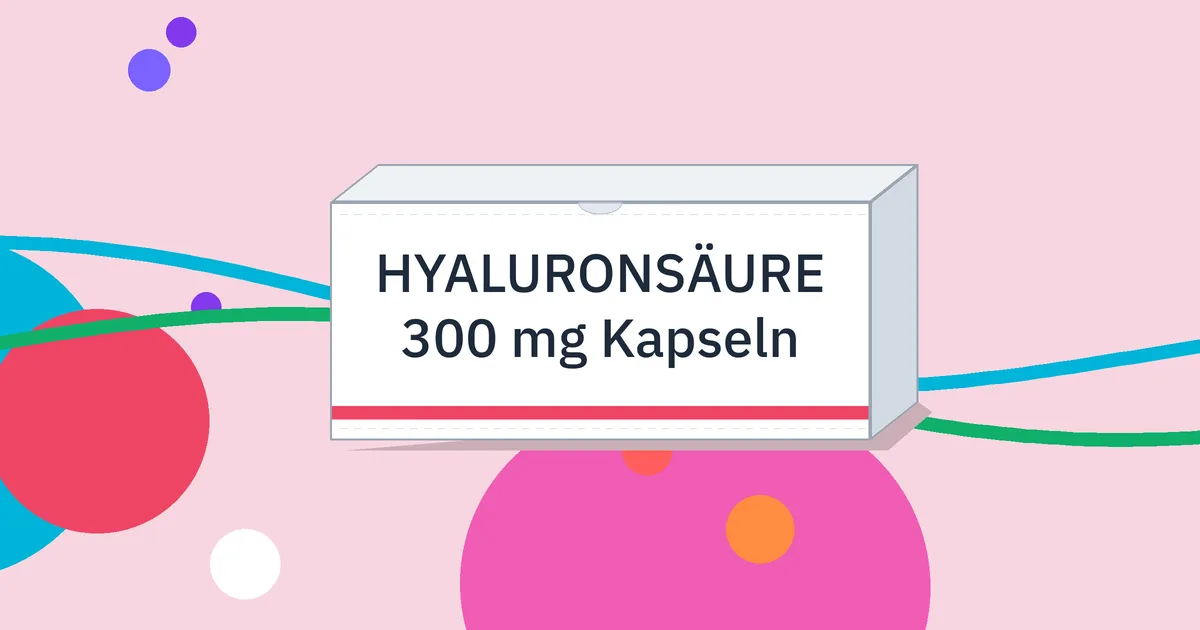 Symbolbild: Packung mit der Aufschrift HYALURONSÄURE 300 mg Kapseln (PZN 19381298) – Verfügbarkeit und Bezug in Apotheken in Frankfurt am Main