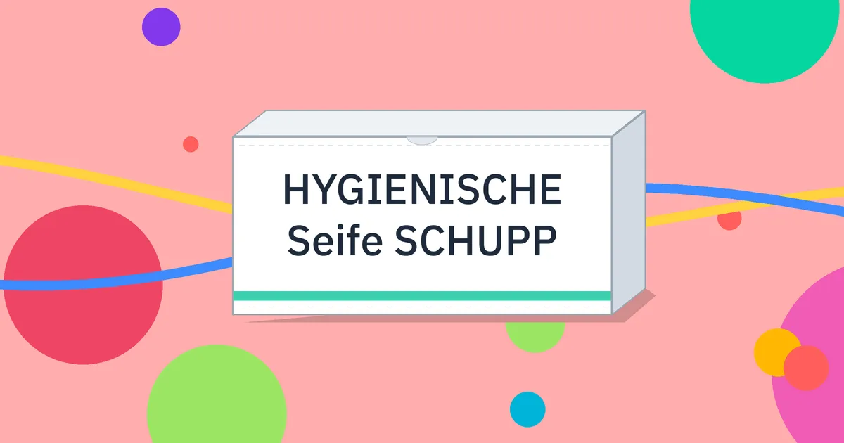 Symbolbild: Packung mit der Aufschrift HYGIENISCHE Seife SCHUPP (PZN 04657783) – Verfügbarkeit und Bezug in Apotheken in Frankfurt am Main