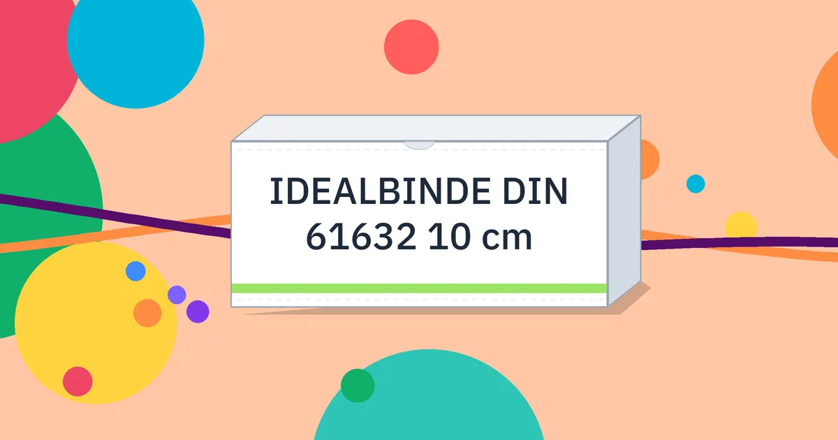 Symbolbild: Packung mit der Aufschrift IDEALBINDE DIN 61632 10 cm (PZN 08822138) – Verfügbarkeit und Bezug in Apotheken in Frankfurt am Main