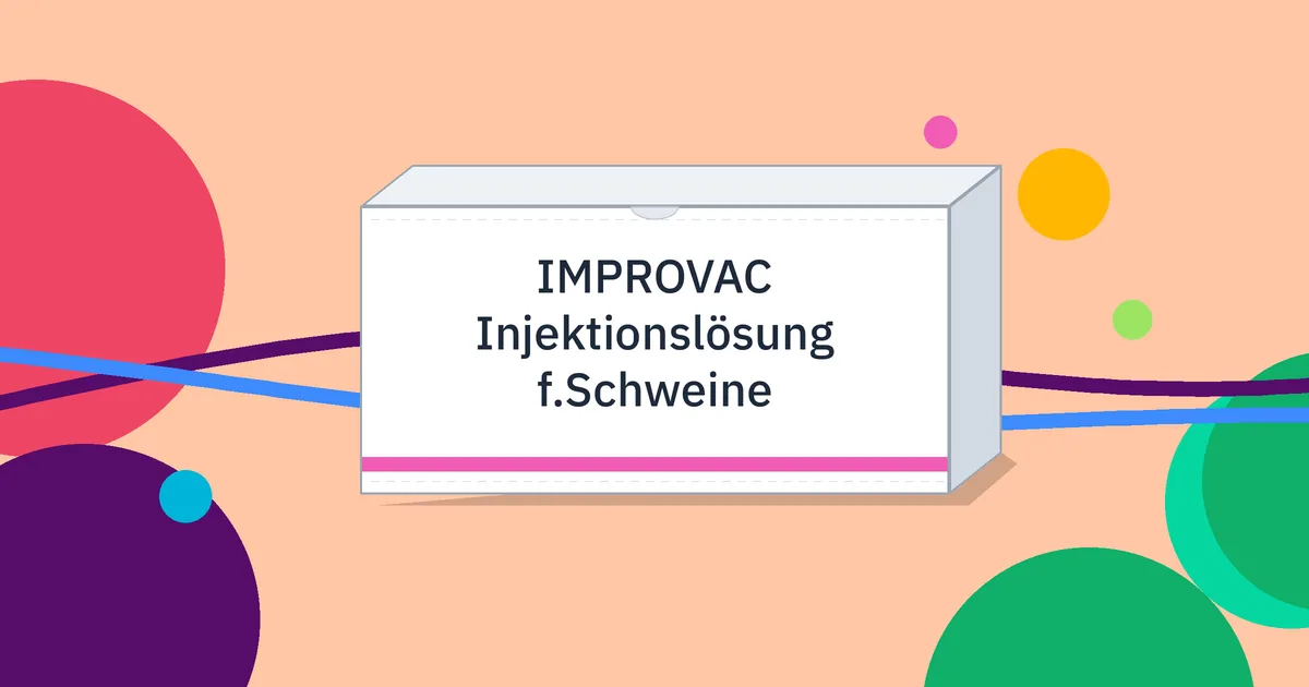 Symbolbild: Packung mit der Aufschrift IMPROVAC Injektionslösung f.Schweine (PZN 12672816) – Verfügbarkeit und Bezug in Apotheken in Frankfurt am Main