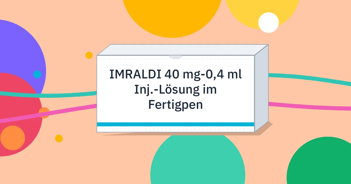 Symbolbild: Packung mit der Aufschrift IMRALDI 40 mg-0,4 ml Inj.-Lösung im Fertigpen (PZN 18084121) – Verfügbarkeit und Bezug in Apotheken in Frankfurt am Main